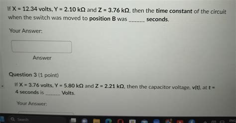 Solved The Switch In The Figure Has Been In Position A For A Chegg Com