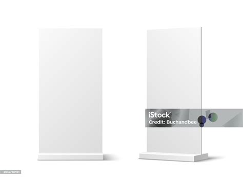 제품 전시를 위한 3d 옥외 전시 모형 표지판에 대한 스톡 벡터 아트 및 기타 이미지 표지판 세로 구도 카피 공간 Istock