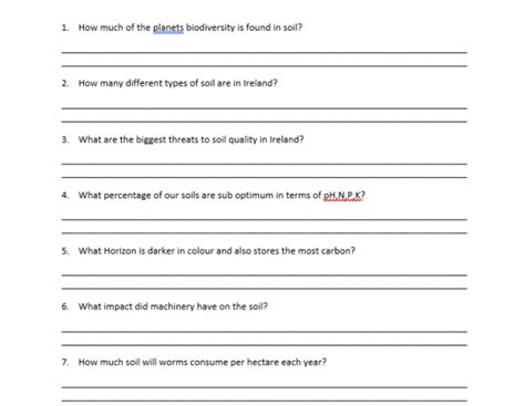 Physical Soil Properties Worksheet Mr Ag