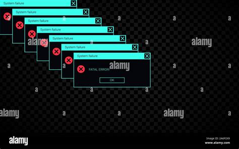 Glitchy System Fail Error Message Neon Ui Of An Alert Popup Stock Vector Image And Art Alamy