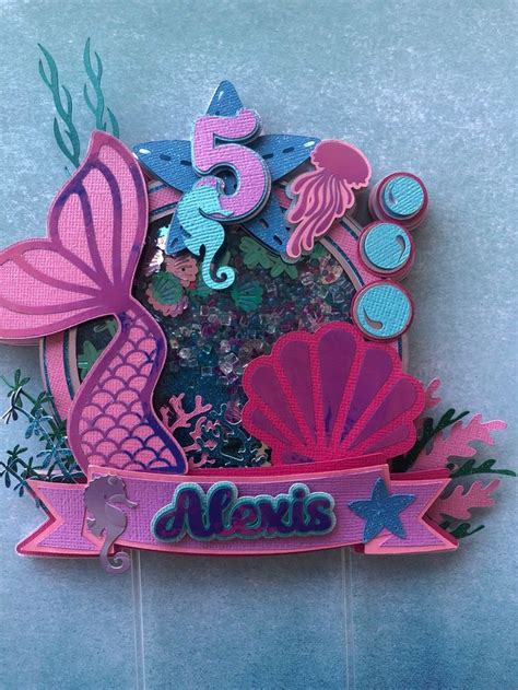 Mermaid Birthday Cake Topper Under The Sea Theme Party Shaker