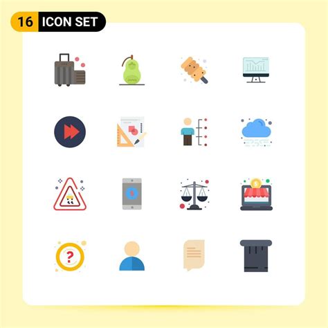 Universal Flat Colors Set For Web And Mobile Applications Multimedia Monitor Russia Graph