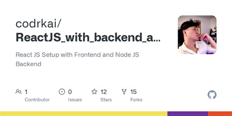 Github Codrkaireactjswithbackendandfrontend React Js Setup With Frontend And Node Js Backend