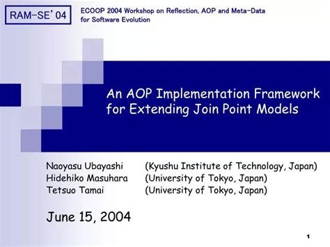 PPT Evolution Of Join Point Models A Framework For AOP PowerPoint Presentation ID