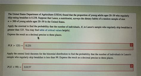Solved The United States Department Of Agriculture USDA Chegg