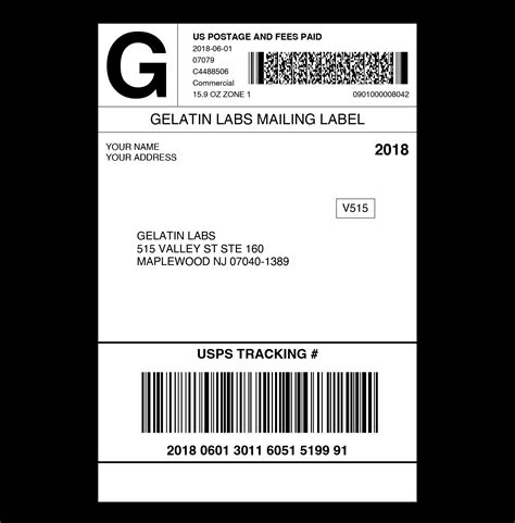 Shipping Label Gelatin Labs Shipping Label Gelatin Labs
