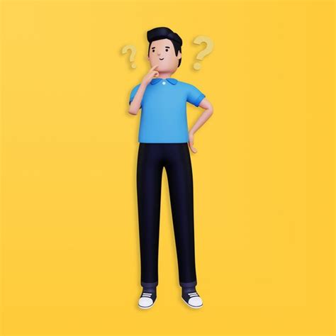 3d Man Thought Question Mark Psd High Quality Free Psd Templates For Download