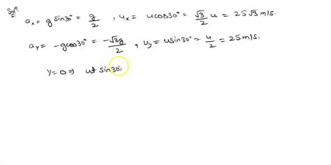 solved a particle is fired horizontally from an inclined plane of