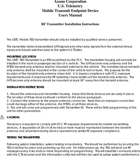 U S Telemetry Ustc Ted 0003 Rtu Mobile Transmit Endpoint Device User