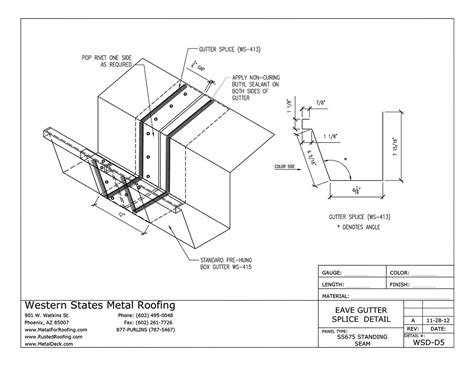 Gutter Splice For Western Lock Standing Seam