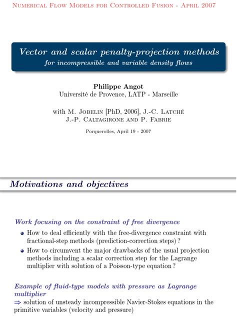 Pdf Scalar And Vector Penalty Projection Methods Dokumentips
