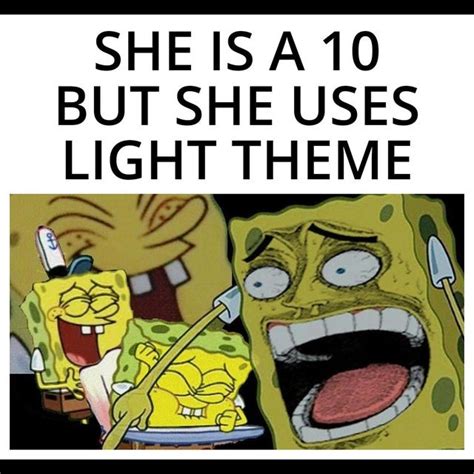 Light Theme Vs Dark Theme Meme By Blackbirdjay Memedroid