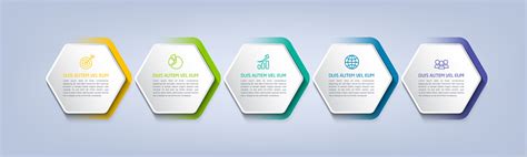 단계 또는 옵션 디자인이 있는 비즈니스 인포그래픽 템플릿입니다 인포그래픽 5가지 옵션 육각형이 있는 다이어그램 벡터 디자인입니다 0명에 대한 스톡 벡터 아트 및 기타 이미지