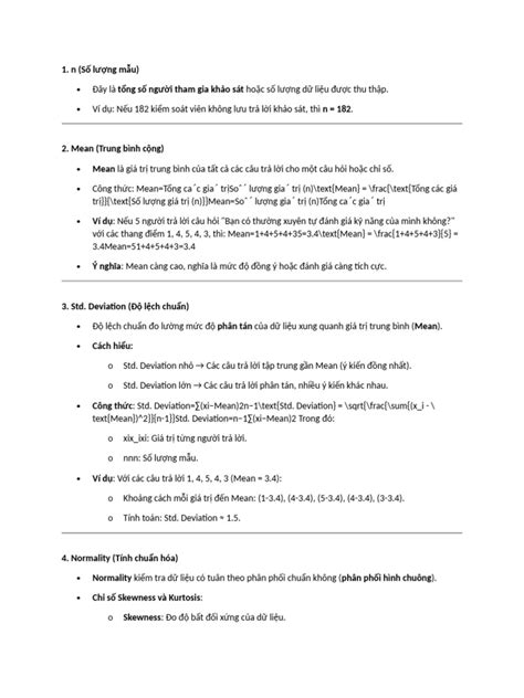 n mean std normality pdf