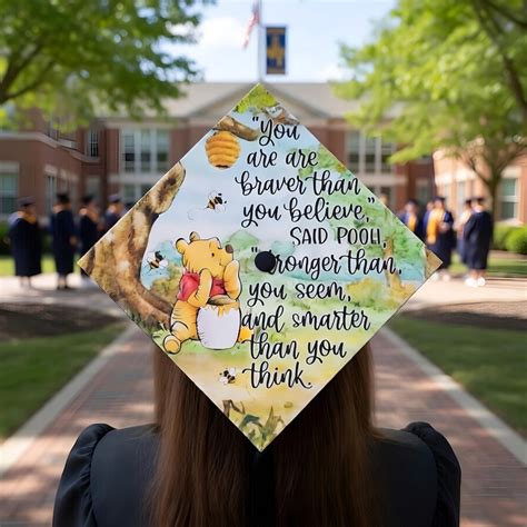 Winnie The Pooh Graduation Cap Topper Classic Pooh Bear Grad Cap Decor