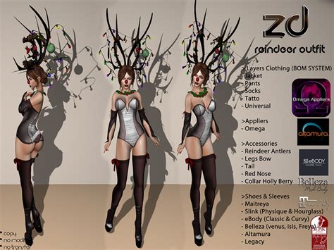 Second Life Marketplace Zd Reindeer Outfit