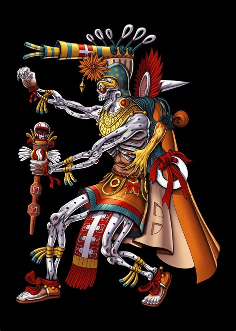 Aztec God Mictlantecuhtli Poster Picture Metal Print Paint By