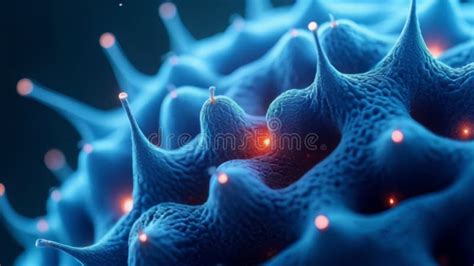 Close Up Visualization Of A Neural Network With Glowing Interconnected Neurons The Central