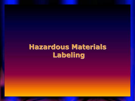 Hazcom Training Pptppt