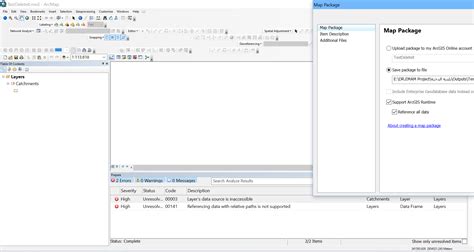 arcgis desktop map package layers sources are broken geographic