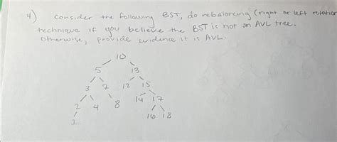 Solved Consider The Following Bst ﻿do A Rebalancing Right