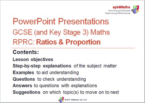 Apt4maths Set Of 8 Powerpoint Presentations On Ratios And Proportion