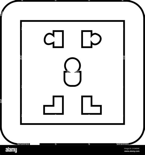 Universal Socket Power Line Icon Vector Illustration Stock Vector Image
