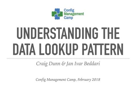 Understanding The Data Lookup Pattern Ppt
