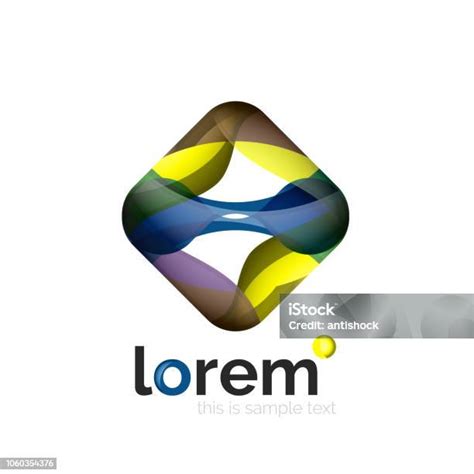 겹치는 부드러운 모양으로 만든 추상적인 기하학적 로고 0명에 대한 스톡 벡터 아트 및 기타 이미지 0명 고리 사슬 곡선