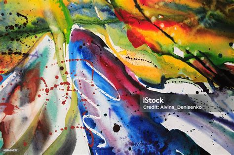 추상적임 워터컬러 애니메이션 현대적이다 그림 색상화 레인보우 팔레트 강렬하고 밝은 색상에 대한 스톡 벡터 아트 및 기타 이미지