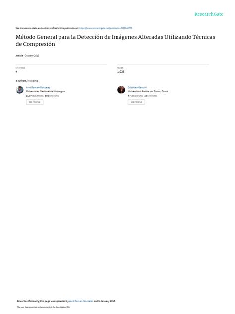 Metodo General Para La Deteccin De Imagenes Alteradas Utilizando