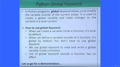 17 Tutorial 17 Python Global Keyword Youtube