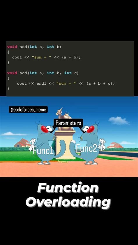 🖱coding memes🖱 overloaded functions enable you to supply different