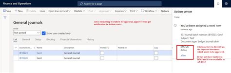 Workflow Notification Action New Feature In Microsoft Dynamics Finance And Operations