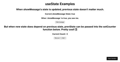 Newline Modernize React App Use State Codesandbox