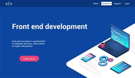 Front End Development Isometric Interface Vector Image