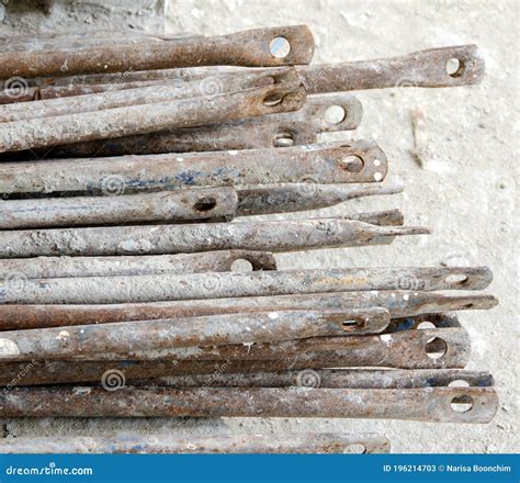 steel for assembling scaffolding stock image image of house builder 196214703