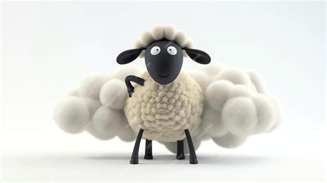 Premium Photo 3d Rendering Of A Cute And Fluffy White Sheep With
