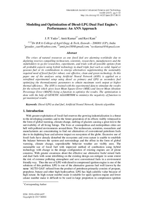 Pdf Modeling And Optimization Of Diesel Lpg Dual Fuel Engines Performance An Ann Approach