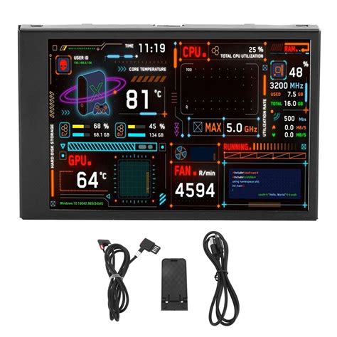 3 5in Computer Temp Monitor Dual USB Port IPS Mini Display CPU Data Monitor With Visual Theme