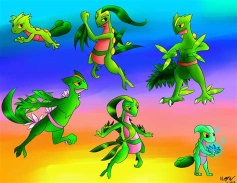 Treecko Male And Female By NinShroom On DeviantArt