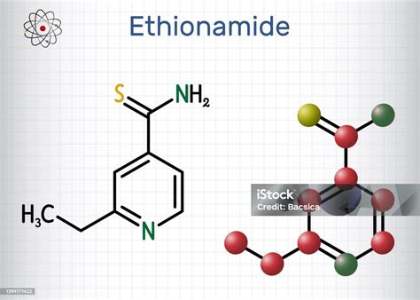 에티온아미드 분자 결핵 치료에 사용되는 항결핵제 항생제입니다 구조 화학 공식 및 분자 모델 케이지에있는 종이 시트 0명에 대한 스톡 벡터 아트 및 기타 이미지 Istock