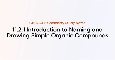 Introduction To Naming And Drawing Simple Organic Compounds 1121