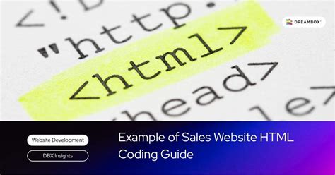 Example Of Sales Website Html Coding Guide