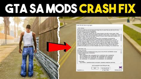 gta san andreas mods crash fix pc how to fix gta sa crash youtube