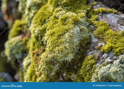 Lichen Rock Surface Moss Boulder Stone Rocky Texture Background Orange
