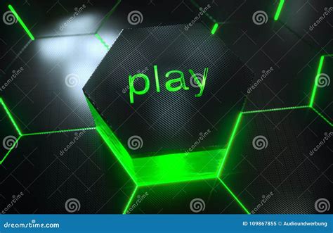 Abstract Futuristic Surface Hexagon Pattern With Light Rays Stock