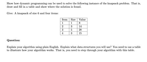 Solved Show How Dynamic Programming Can Be Used To Solve The Chegg