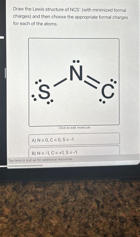 Solved Draw The Lewis Structure Of NCS With Minimized Chegg