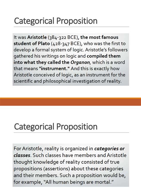The Categorical Proposition Pdf